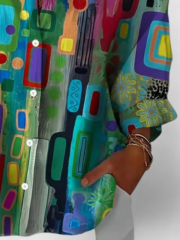 Rose™ | Elegant Geometric Pattern Blouse – Emma & Blake New York